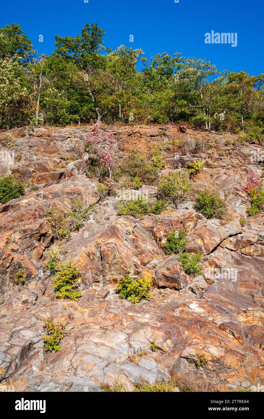 Rocky Cliff Texture at the Blue Ridge Parkway Stock Photo - Alamy