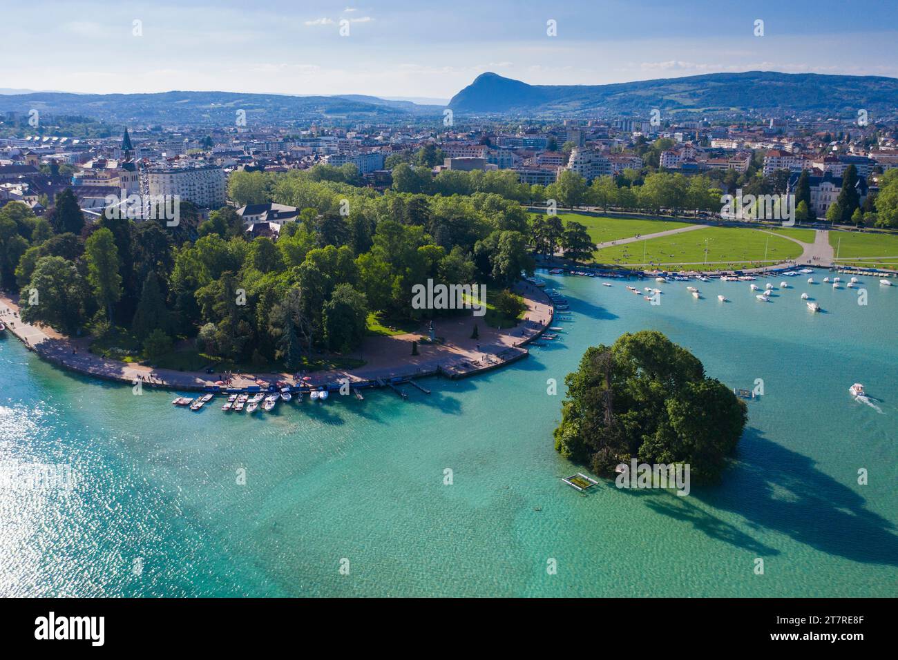 Aerial view of Annecy lake waterfront in France Stock Photo - Alamy
