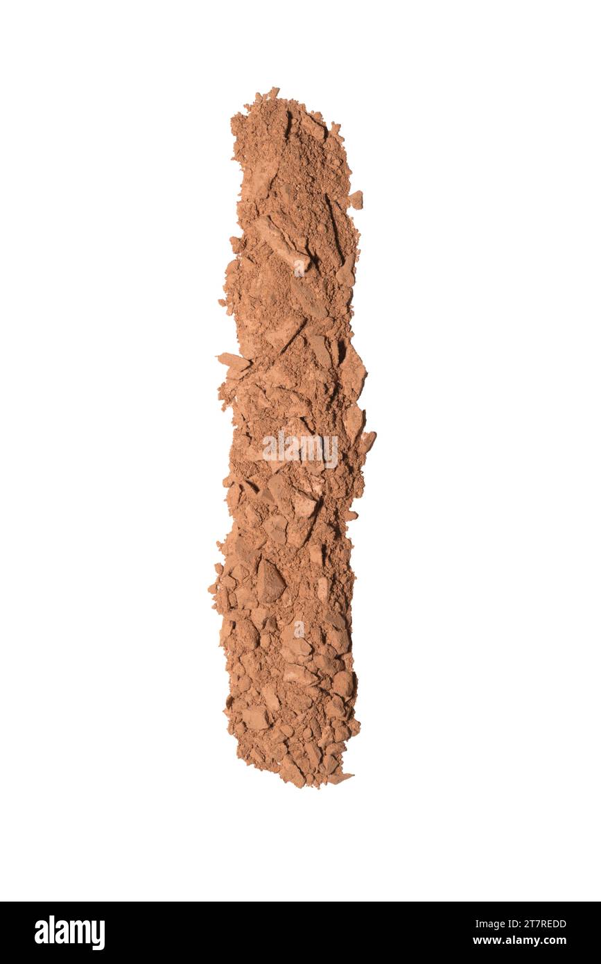 Letter I composed from blush or make up powder. Artistic form that ...