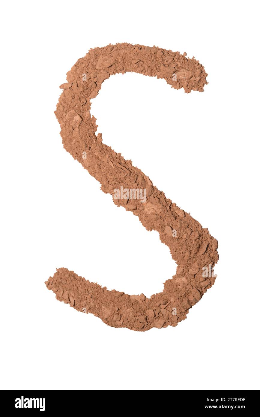 Letter S composed from blush or make up powder. Artistic form that ...