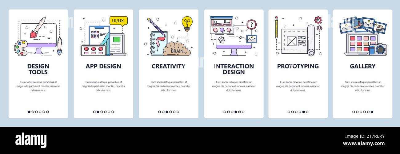 Creativity and design icons, drawing, painting, color palette, photo ...