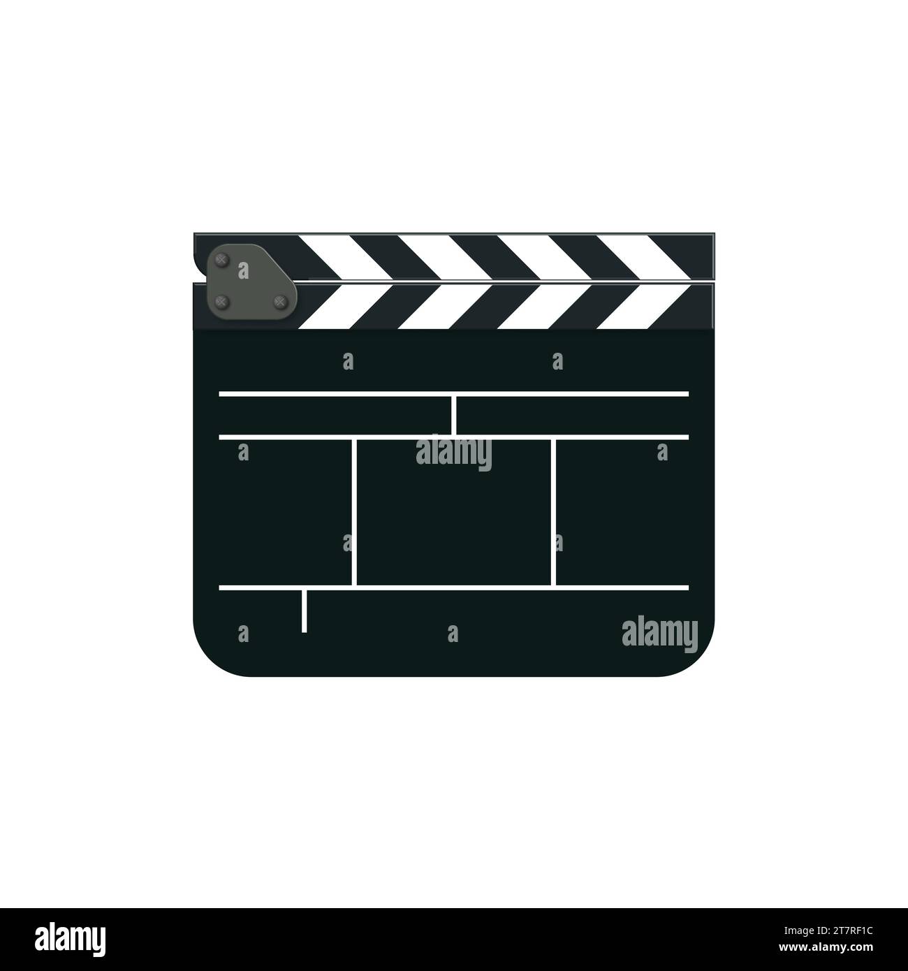 Film clapperboard isolated on white background, front view vector ...