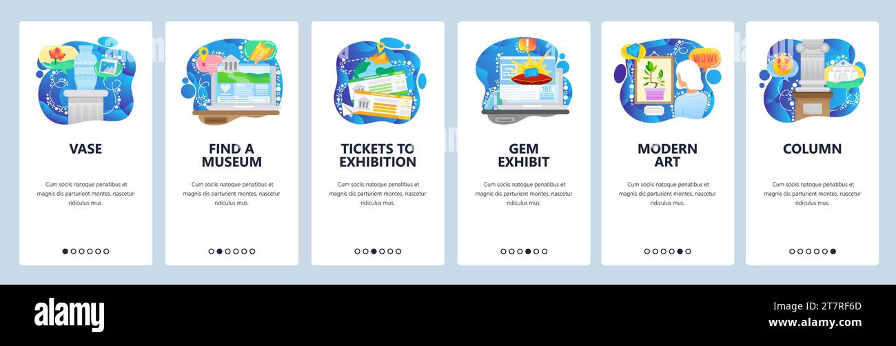 Modern art gallery and historical museum, jewelry exhibition. Mobile ...