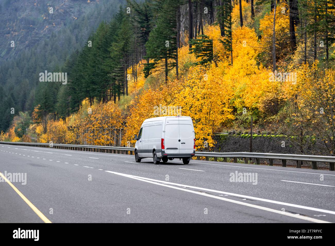 Classic local hauler carrier white compact cargo mini van transporting ...