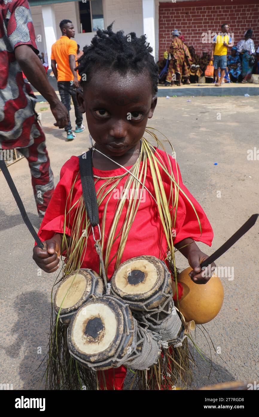 People gather to observe the Olojo Festival celebration at Ile-Ife, in ...
