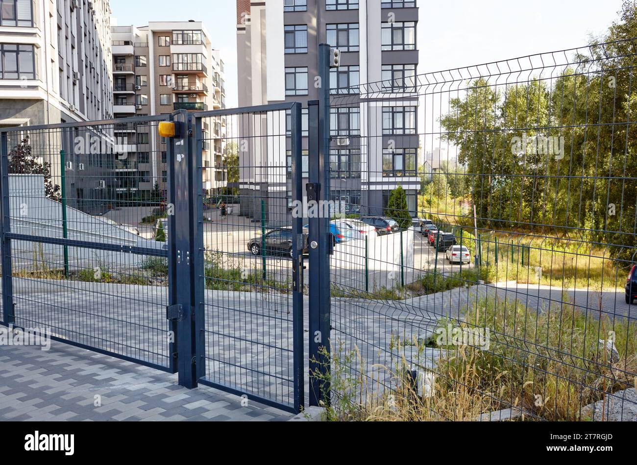 Front door of the courtyard. Remote control to open swing gate door by ...