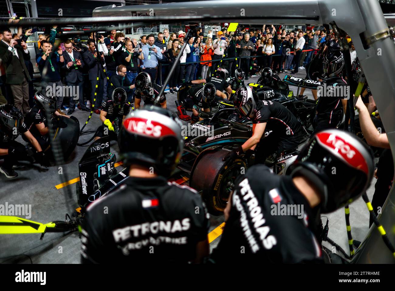 Pit stop exercise for the Mercedes AMG F1 Team during the 2023 Formula ...