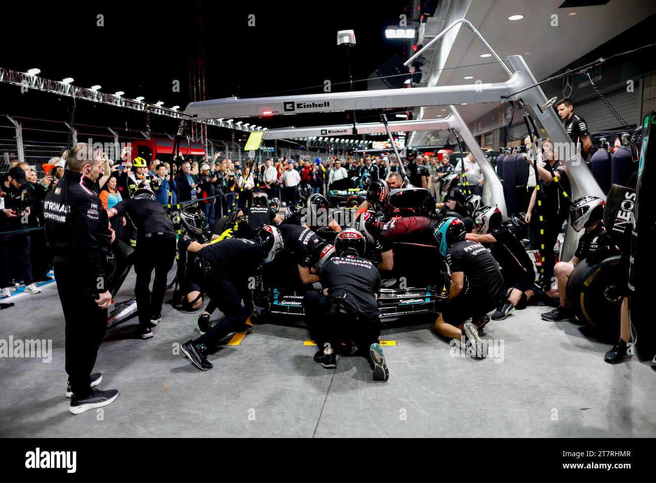 Pit stop exercise for the Mercedes AMG F1 Team during the 2023 Formula ...