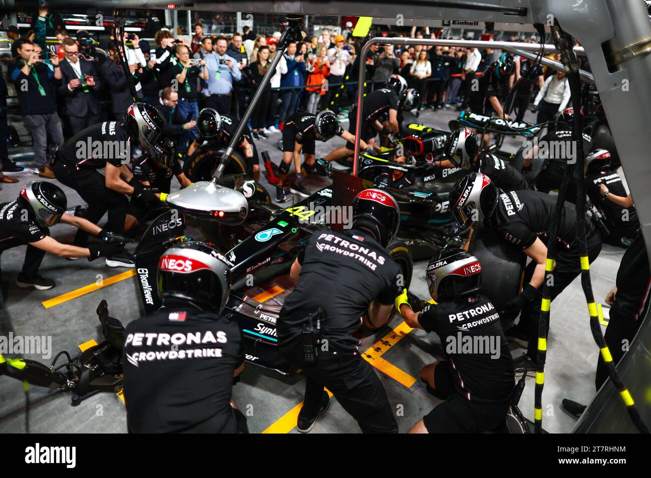 Pit stop exercise for the Mercedes AMG F1 Team during the 2023 Formula ...