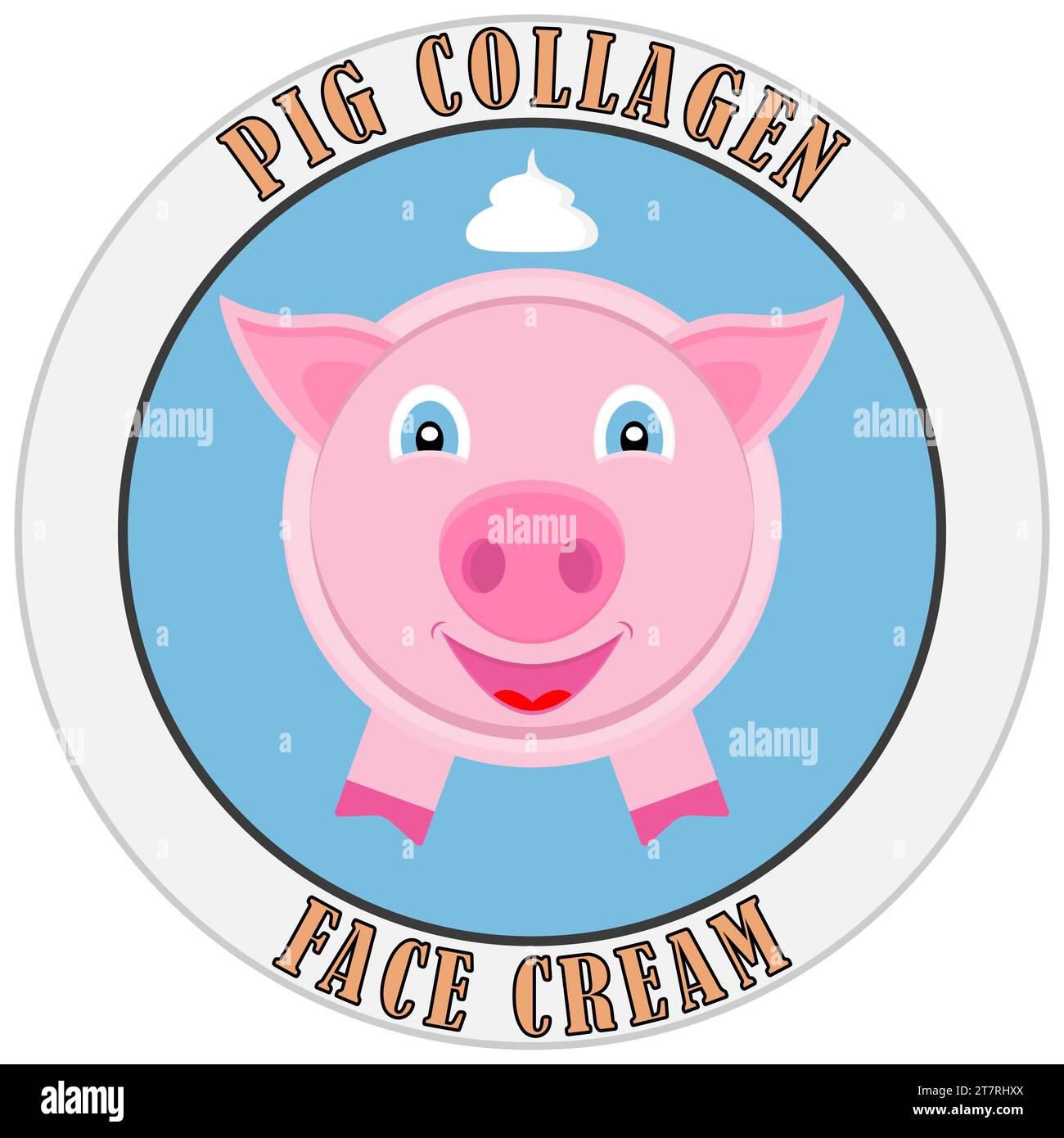 Pig collagen. Template design for label cosmetic cream or mask for face ...
