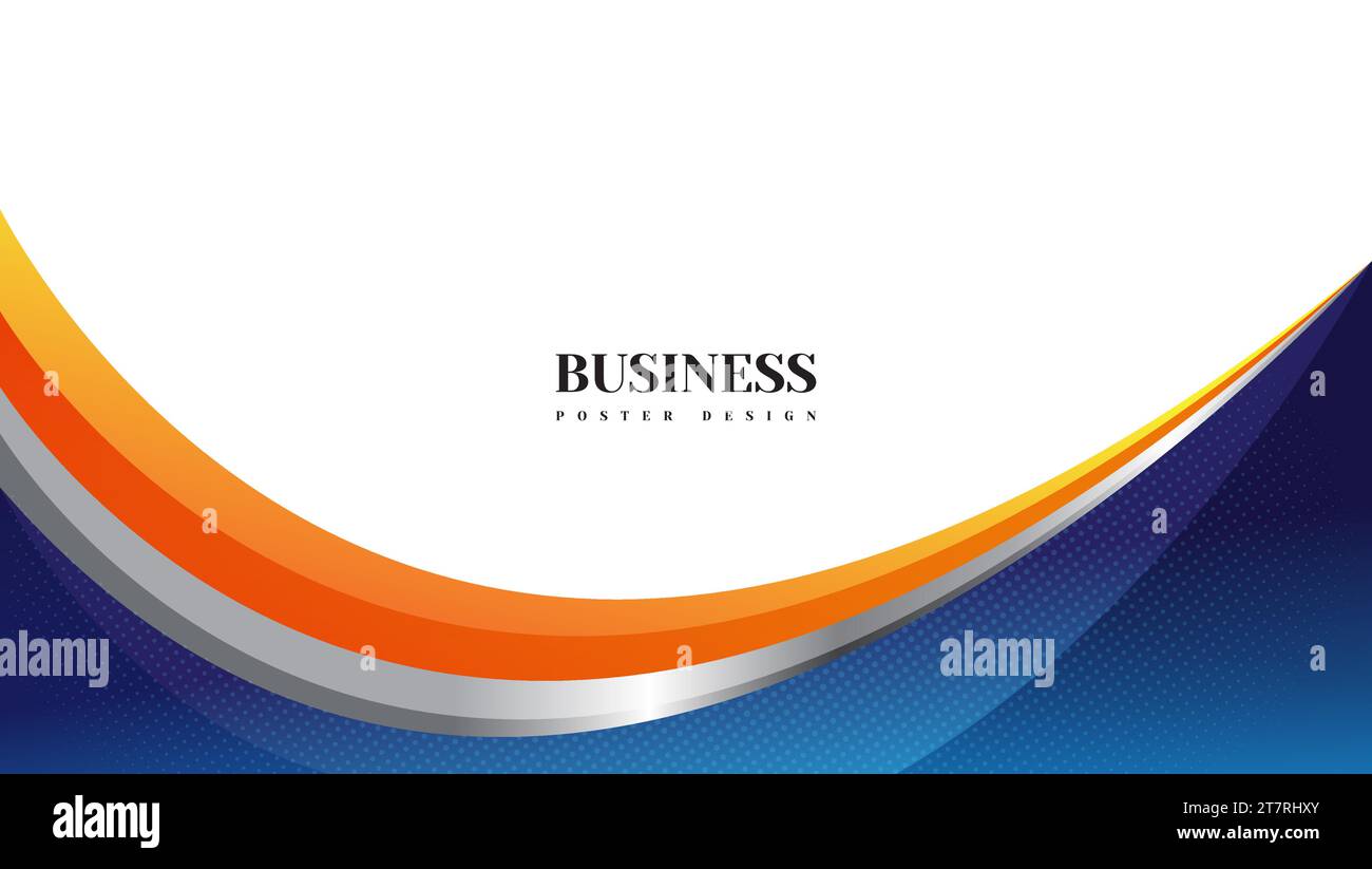 abstract background with blue and orange wavy shapes for business ...