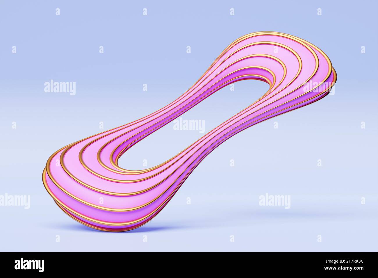 3d illusion pink isometric abstract shapes colorful shapes intertwined ...