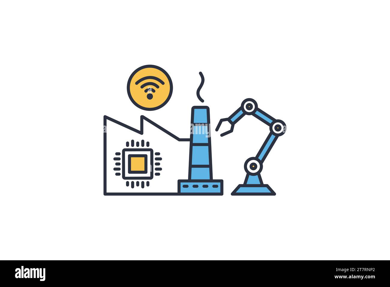 Smart Factory Icon Smart Technology For Automation Efficiency And