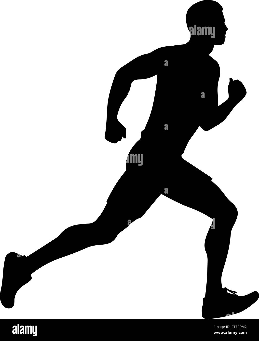 Runner silhouette Isolated vector. sprinting Stock Vector Image & Art ...