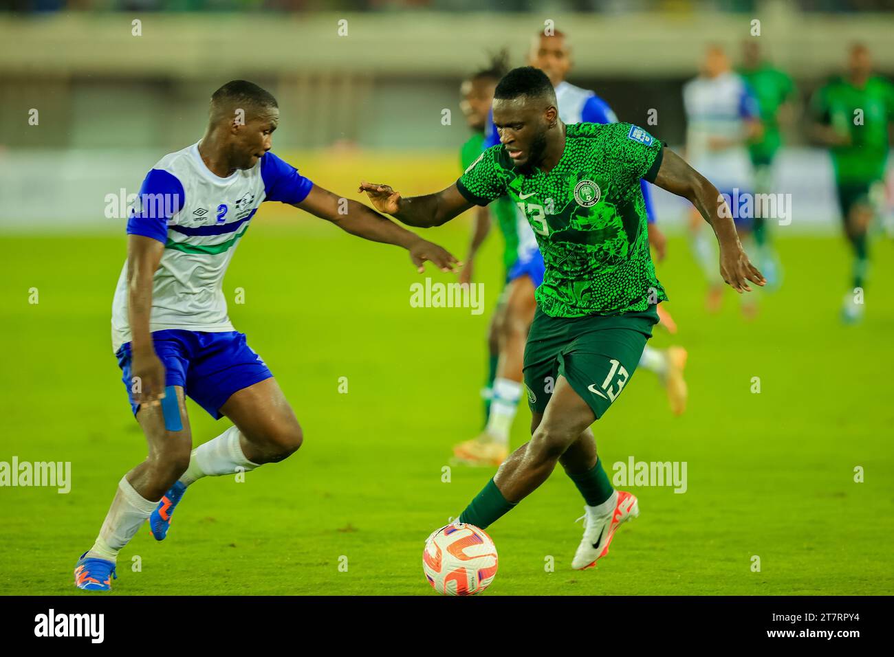 Akwa Ibom State, Nigeria. 16 nov 2023. Nigeria vs Lesotho. Motlomelo ...