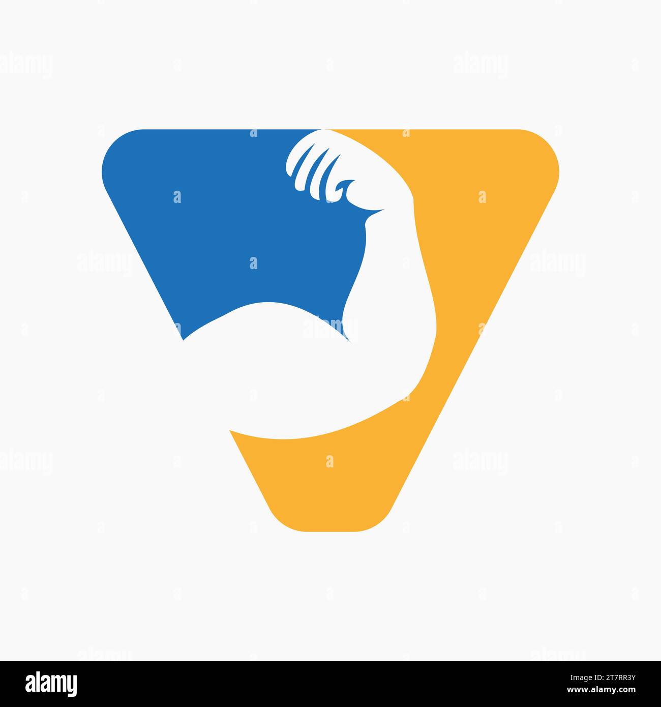 Letter V Fitness Logo Design. Arm Logo Icon Design. Gym Symbol Stock ...