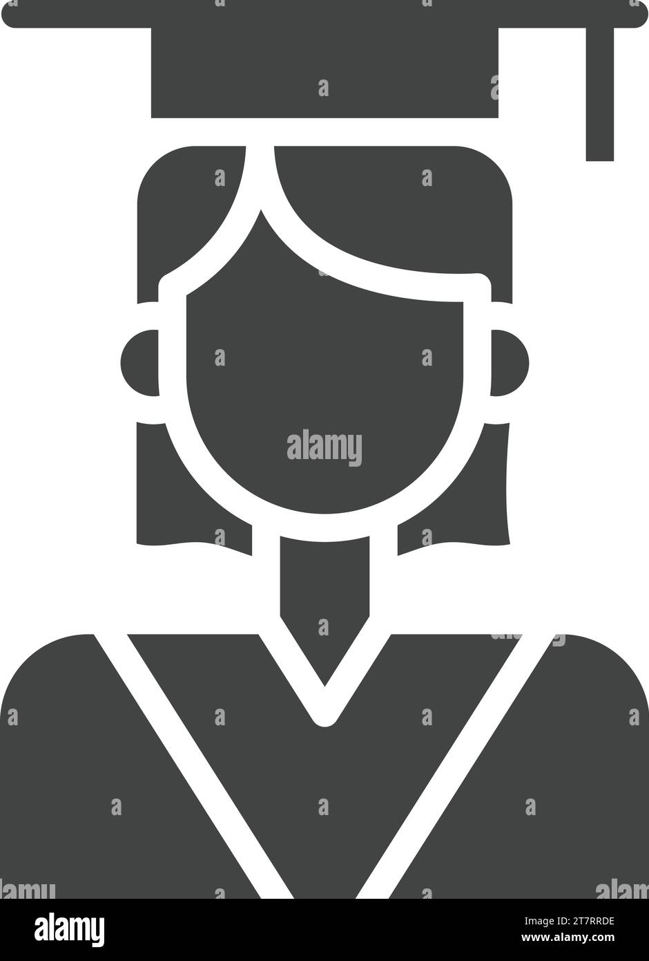 Degree icon vector female Cut Out Stock Images & Pictures - Alamy