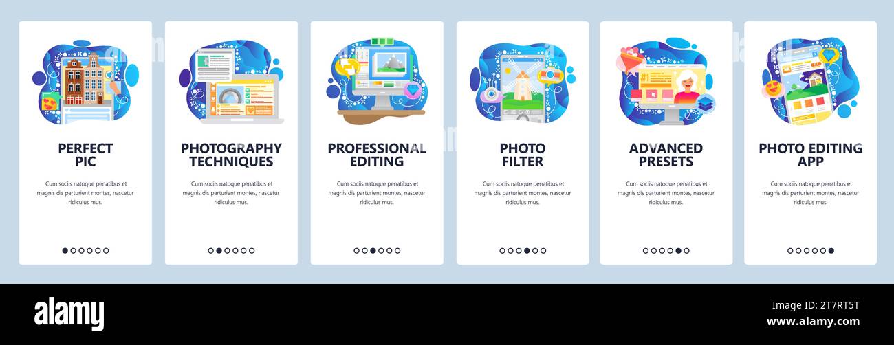 Photo editor software, smartphone application, photo filter. Mobile app ...