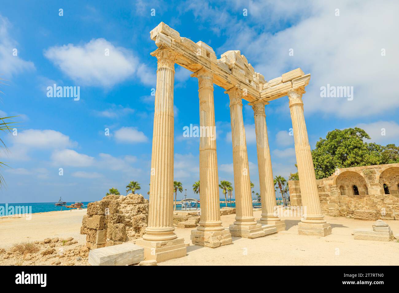 Temple of Apollo in Turkey. Side's archaeological location combined ...