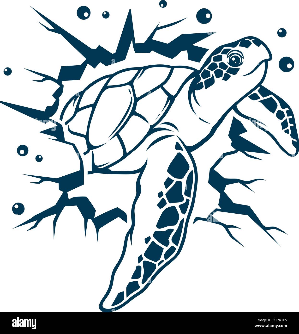 Aesthetic Floral Turtle Silhouette Graphic Clip Art Stock Vector Image ...