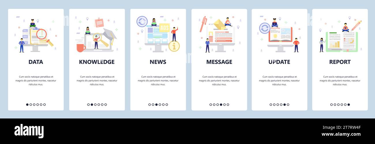 Business icons, data search, online book, news, financial report ...