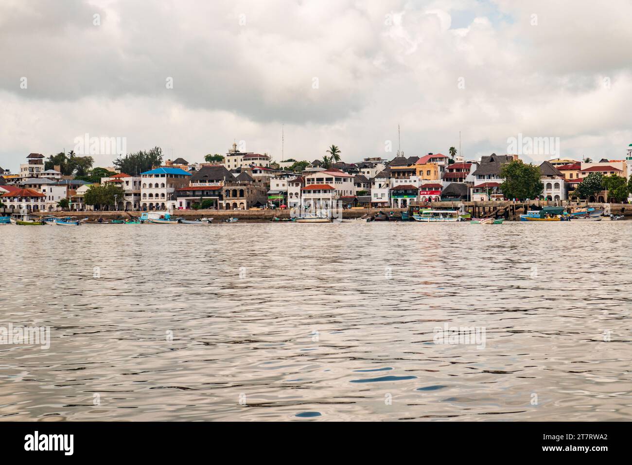 Scenic view of Shela town in Lamu island, old white houses in Lamu ...