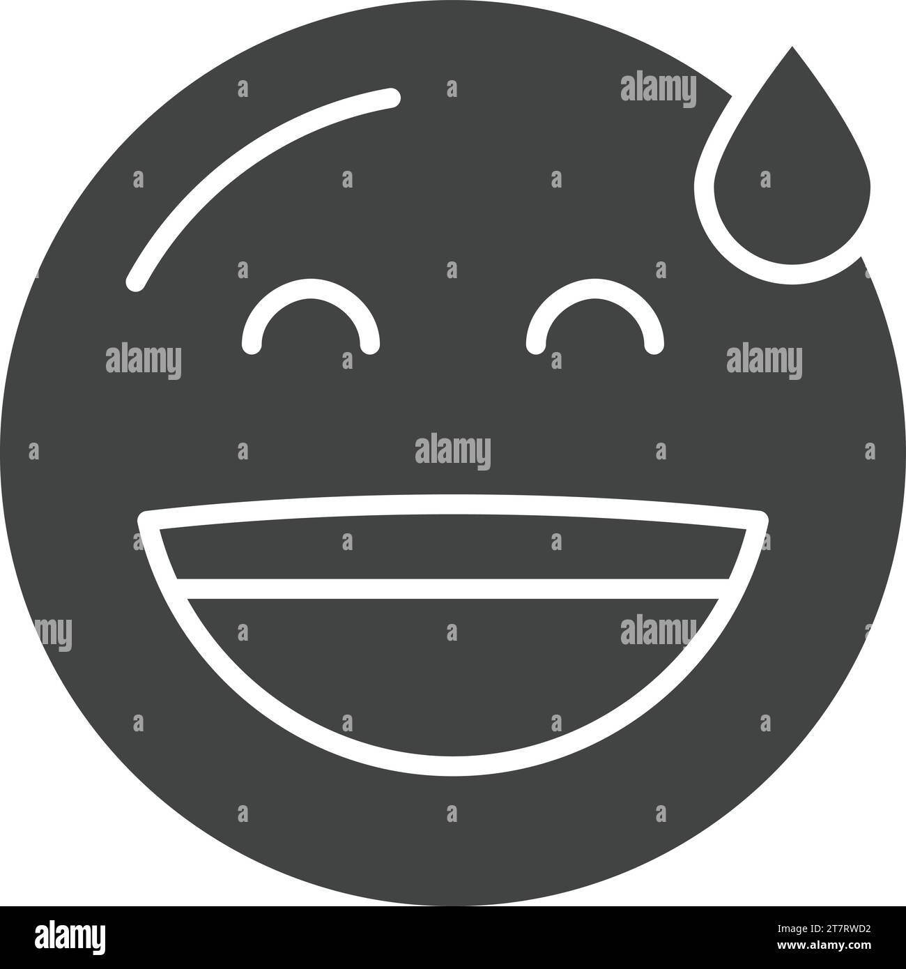 Grinning Face with Sweat icon vector image Stock Vector Image & Art - Alamy