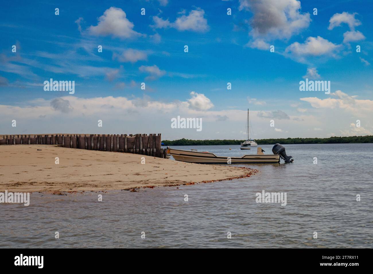 Fishing boats at the shores of Manda Isand in Lamu Kenya, UNESCO World ...