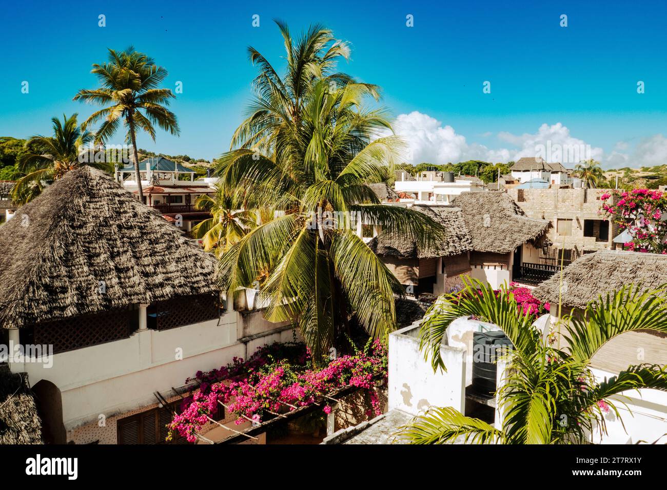 Scenic view of Shela town in Lamu island, old white houses in Lamu ...