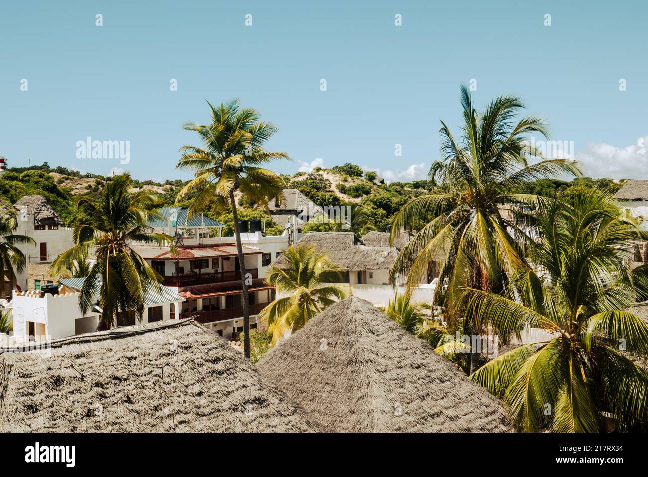 Scenic view of Shela town in Lamu island, old white houses in Lamu ...