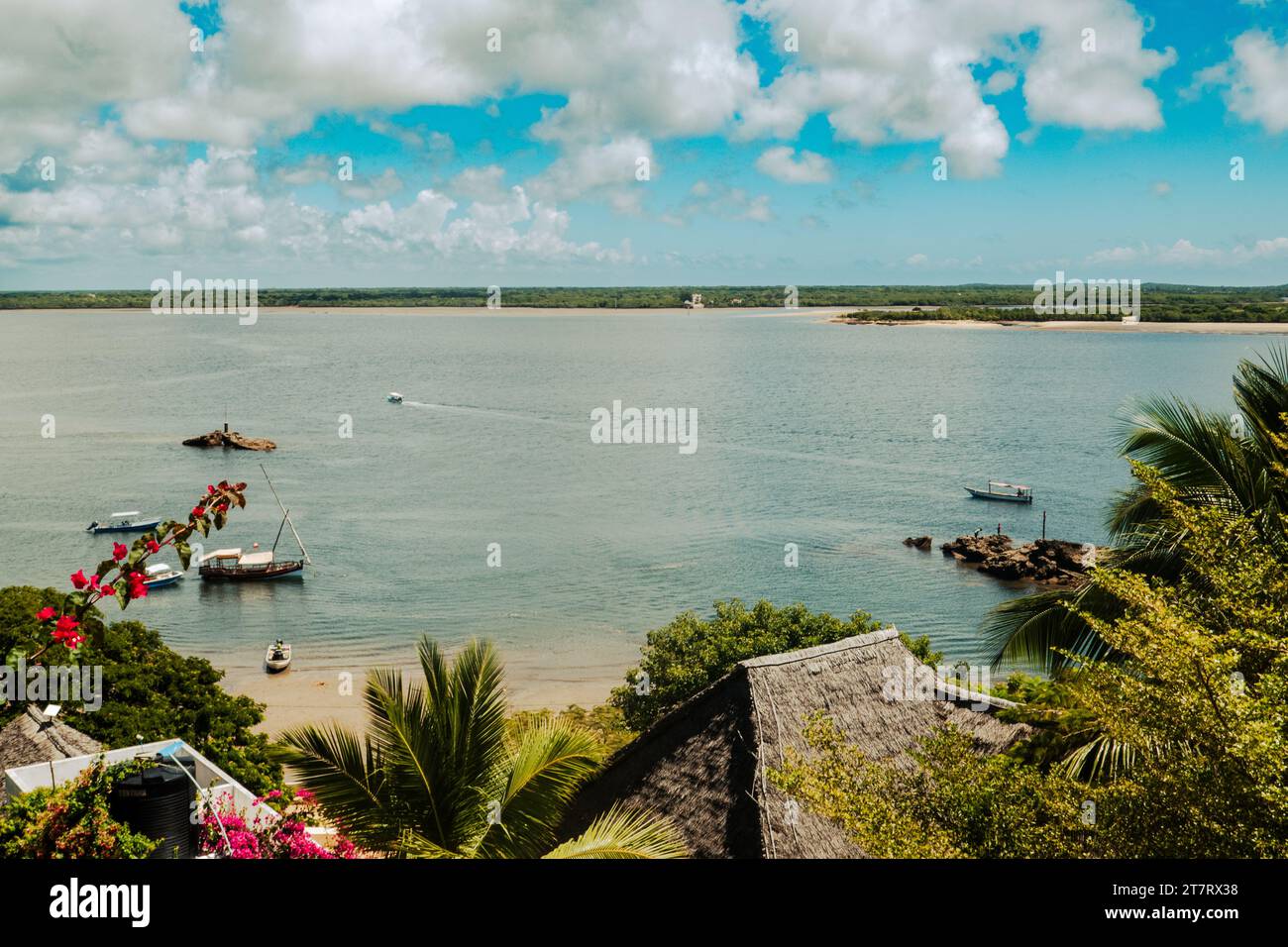 Scenic view of Shela town in Lamu island, old white houses in Lamu ...