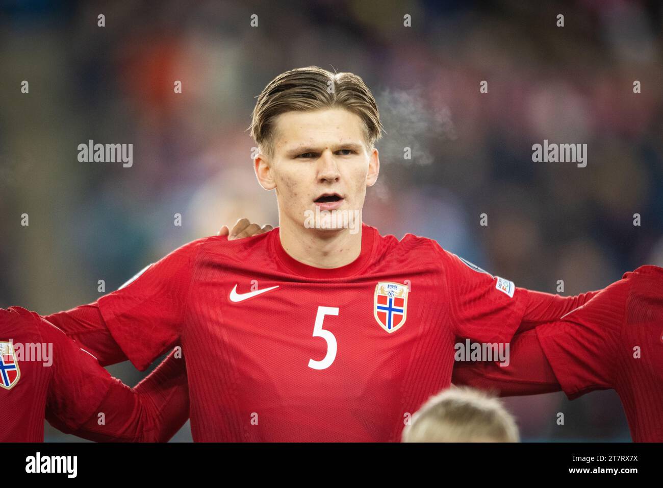 Oslo, Norway. 16th Nov, 2023. David Moller Wolfe (5) of Norway seen ...