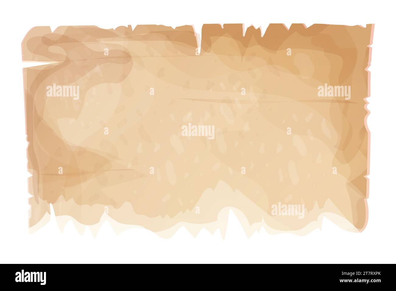 Parchment paper, torn pieces, old sheet in cartoon style, textured ...