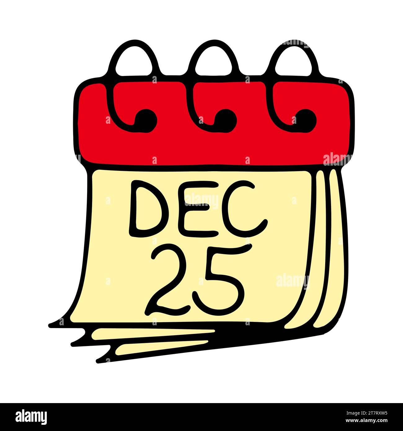 Calendar with December 25 text icon. New year concept. Holiday, new ...