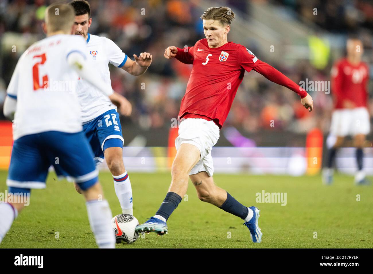Oslo, Norway. 16th Nov, 2023. David Moller Wolfe (5) of Norway seen ...