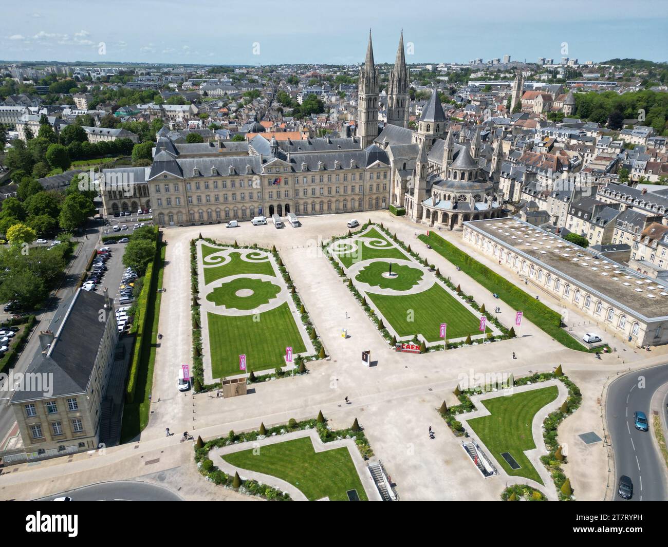 The Abbey of Saint-Etienne Caen France drone,aerial Stock Photo - Alamy