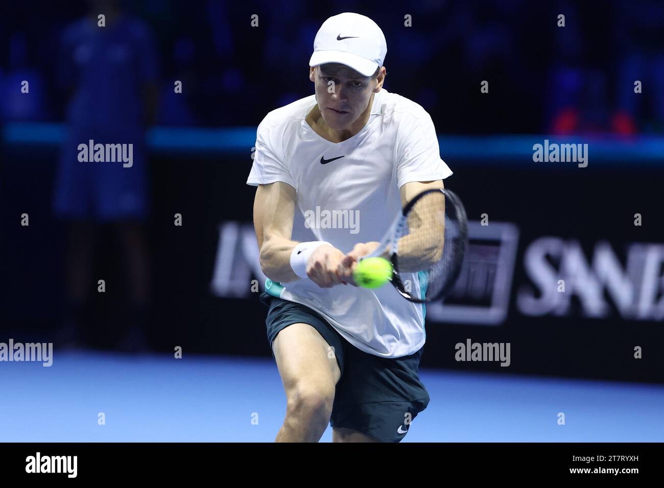 Torino, Italy. 16th Nov, 2023. Jannik Sinner of Italy in action during the Round Robin singles ...