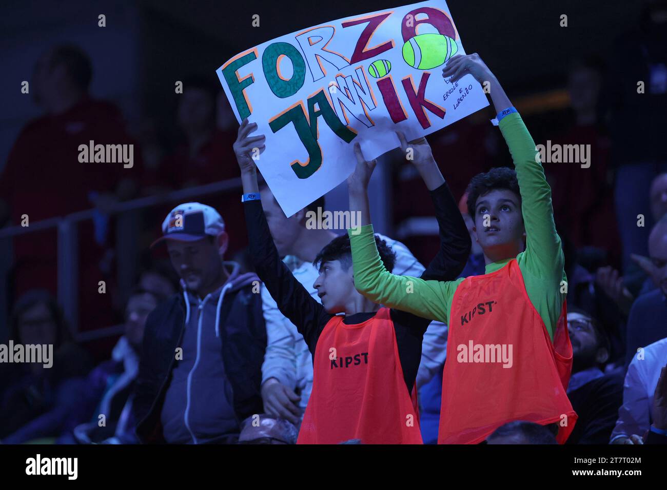 Torino, Italy. 16th Nov, 2023. Fans of Jannik Sinner during the Round ...
