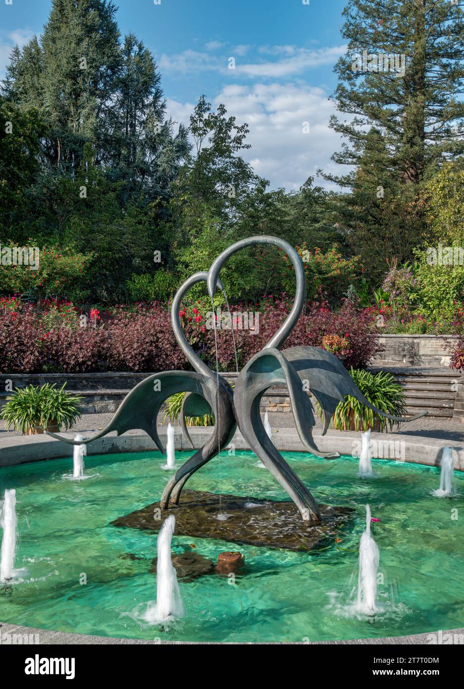 Fountain in the park on the island of mainau hi-res stock photography ...