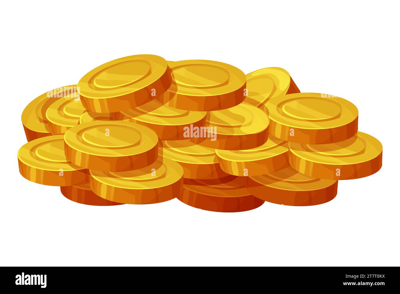 Gold coins pile, treasure, money game asset adventure or pirates in ...