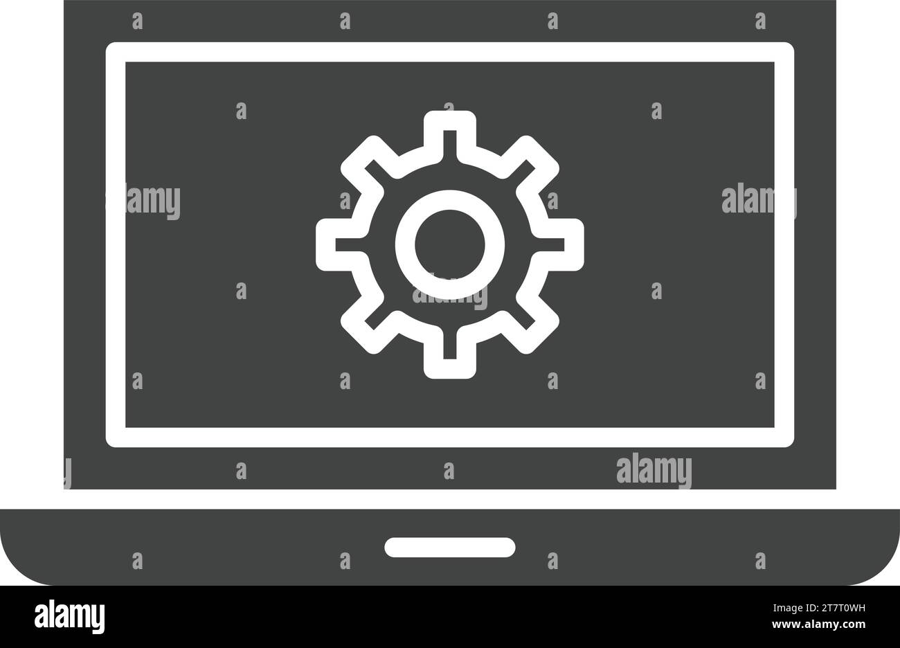 Laptop Settings icon vector image Stock Vector Image & Art - Alamy