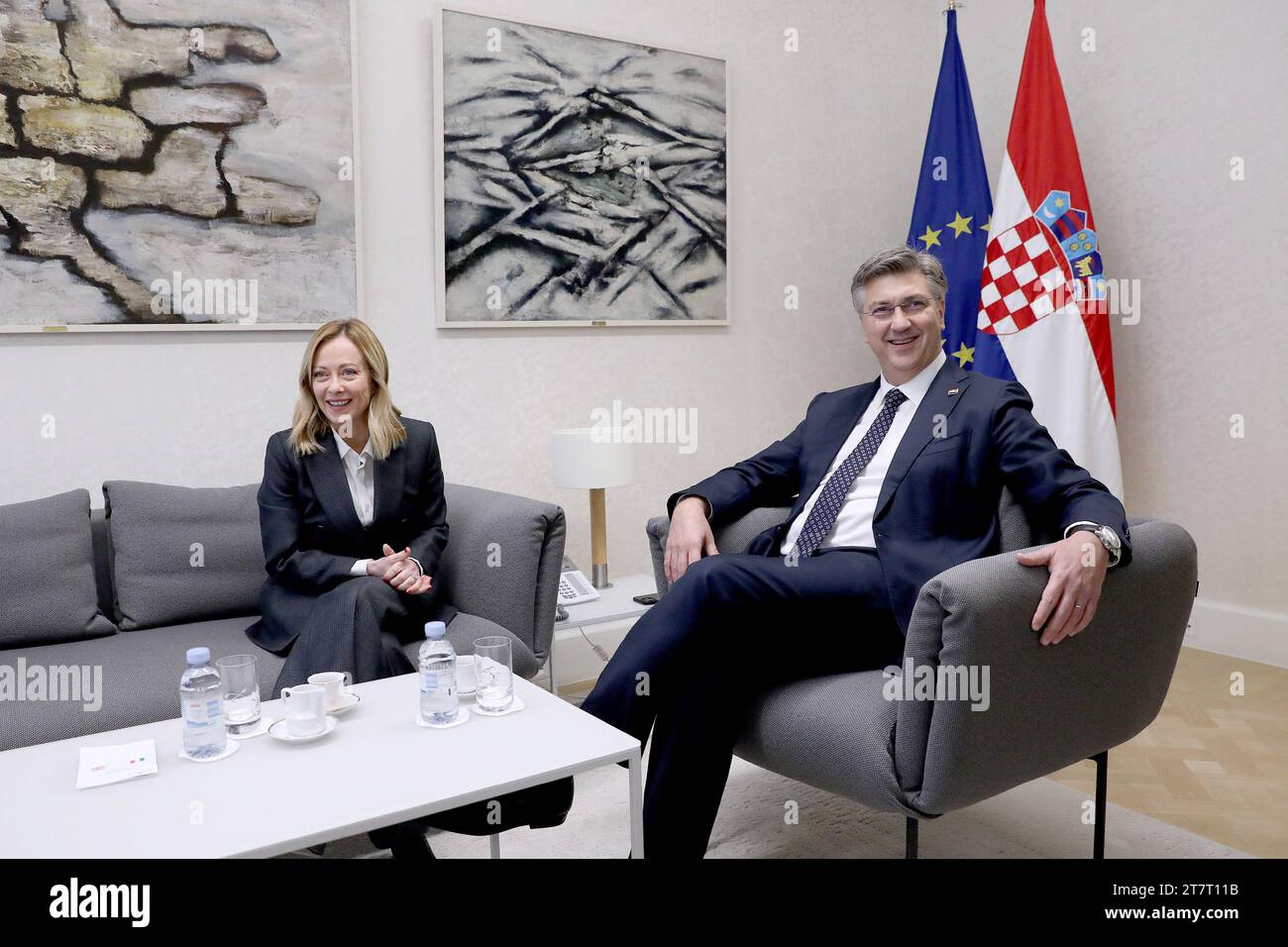 Zagreb, Croatia. 17th Nov, 2023. Prime Minister Andrej Plenkovic met ...