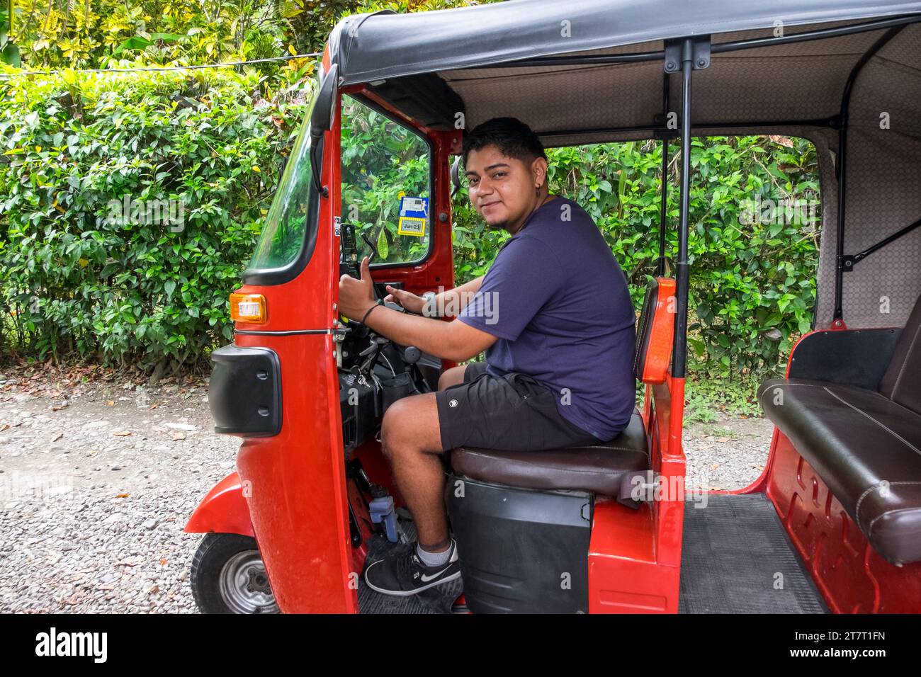 Tuc Tuc driver in Puerto Viejo on the Atlantic coast of Costa Rica ...