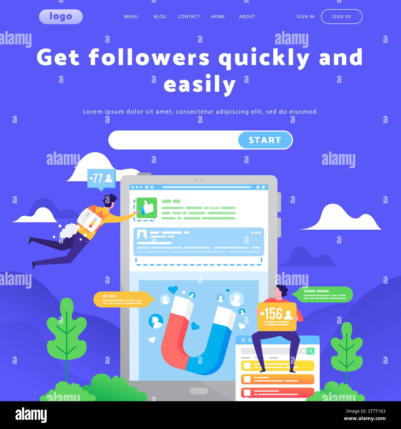Image digital interface followers Stock Vector Images - Alamy