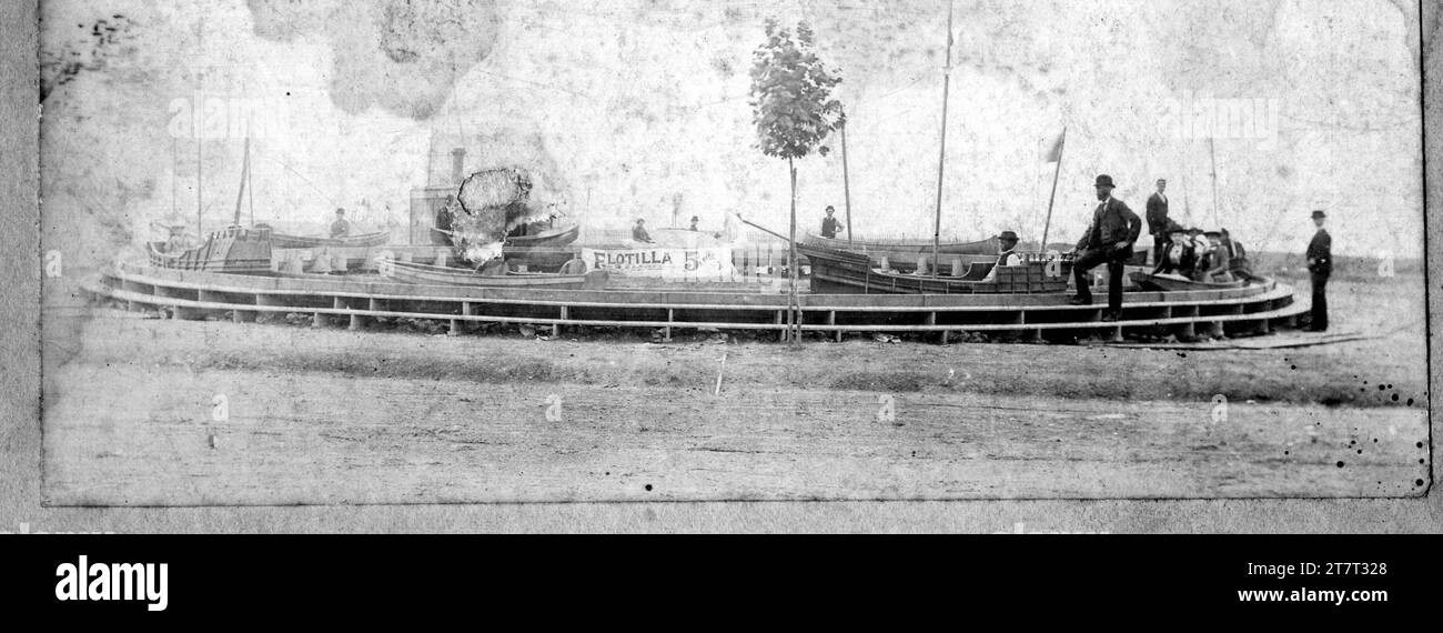 Name Pinta is visible on bow of right hand boat. Location is Munro Park ...