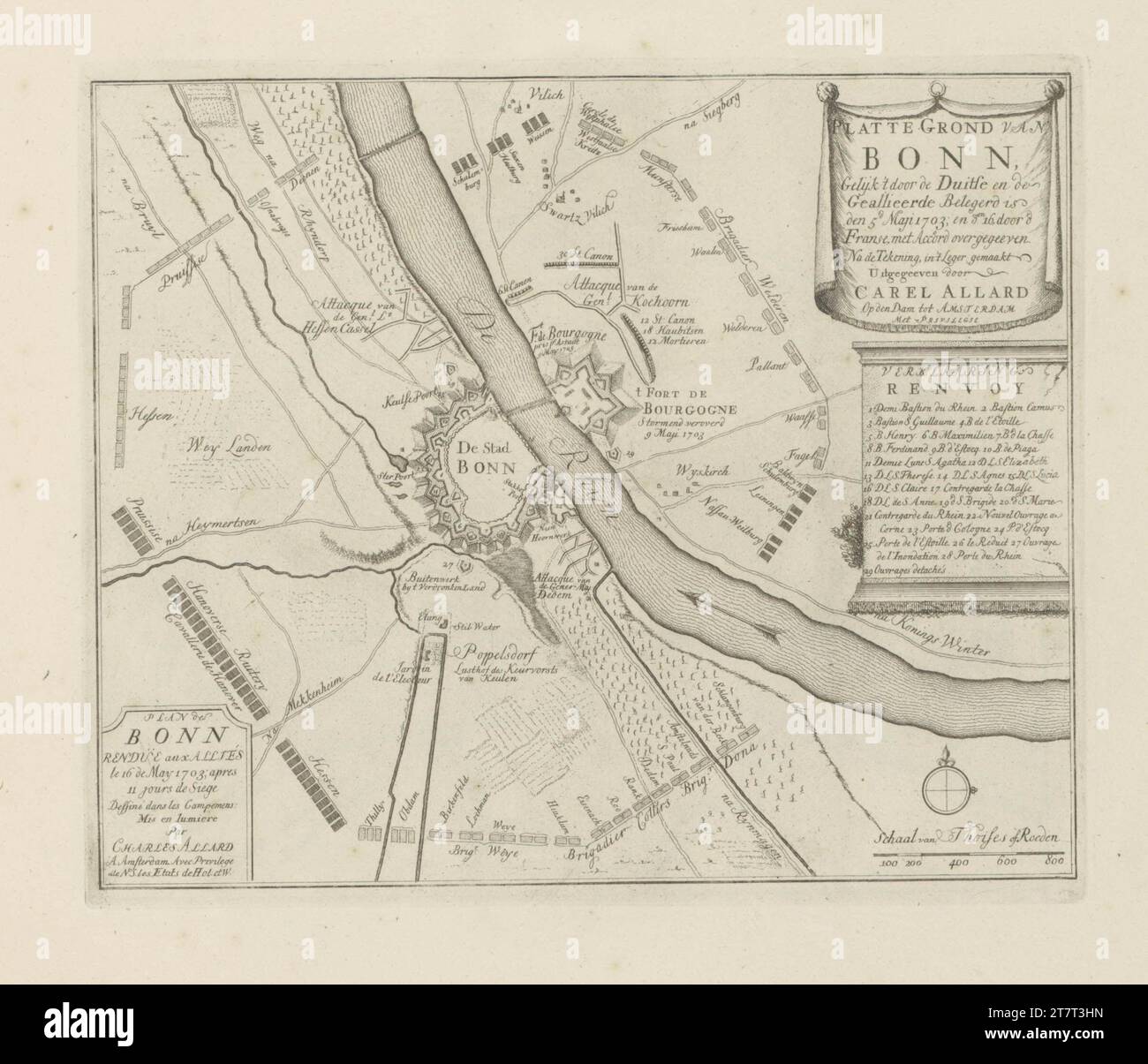 Siege of Bonn Map of Bonn, as it was besieged by the Germans and the ...