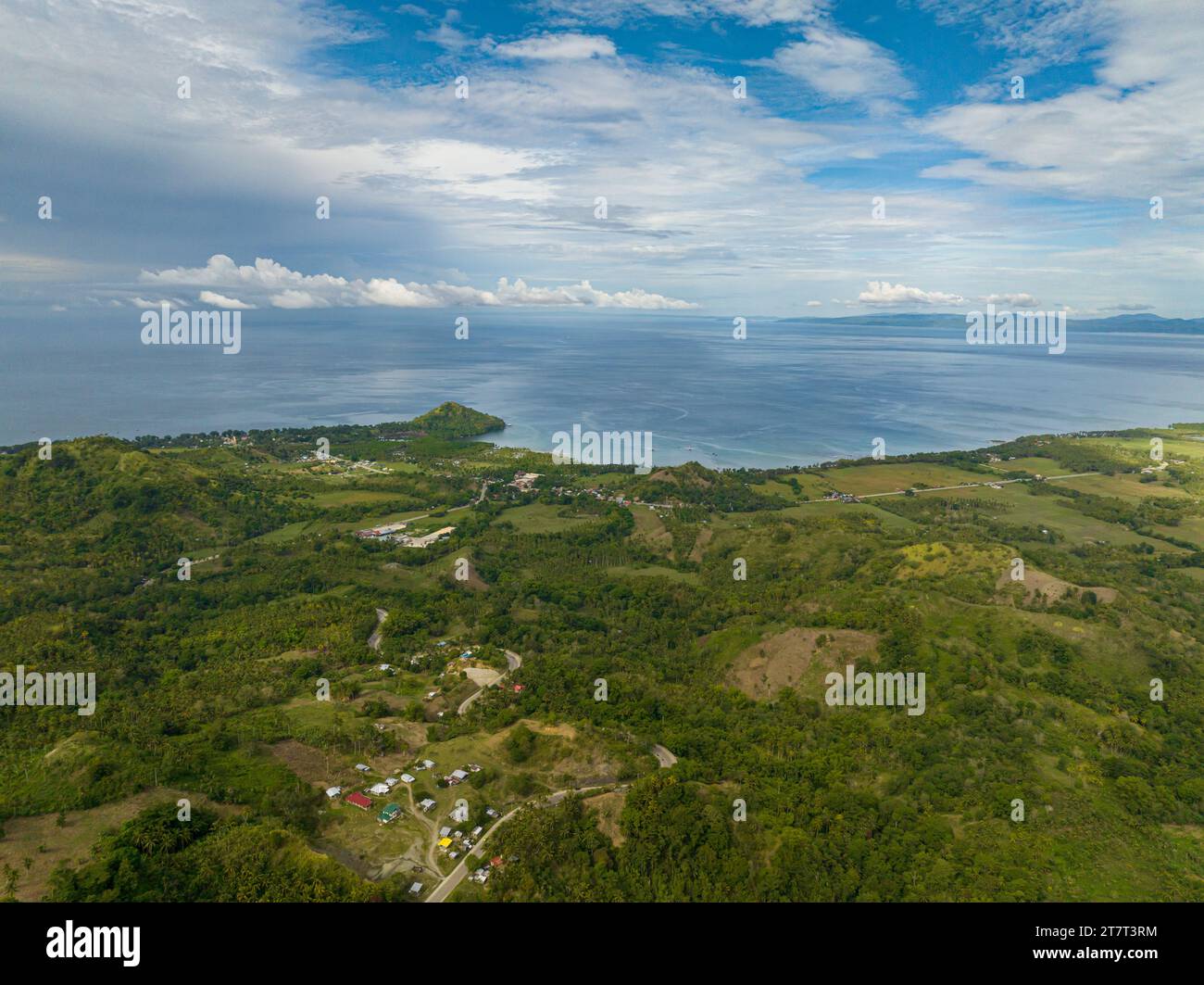 Mountain landscape with jungle, green forest in Zamboanga, Philippines ...