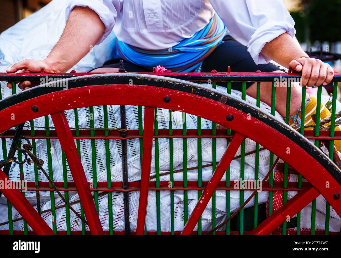 hands on cart railing at the Corpus Christi of Villajoyosa Stock Photo ...