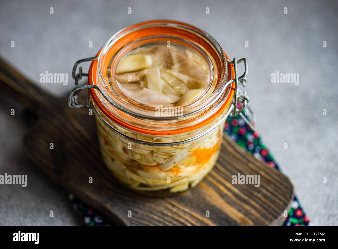 Fermented cabbage with garlic and carrot Stock Photo - Alamy