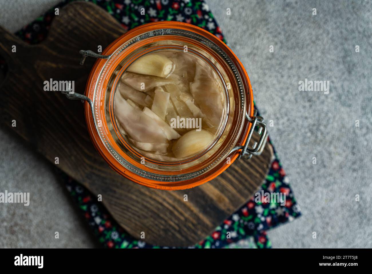 Fermented cabbage with garlic and carrot Stock Photo - Alamy